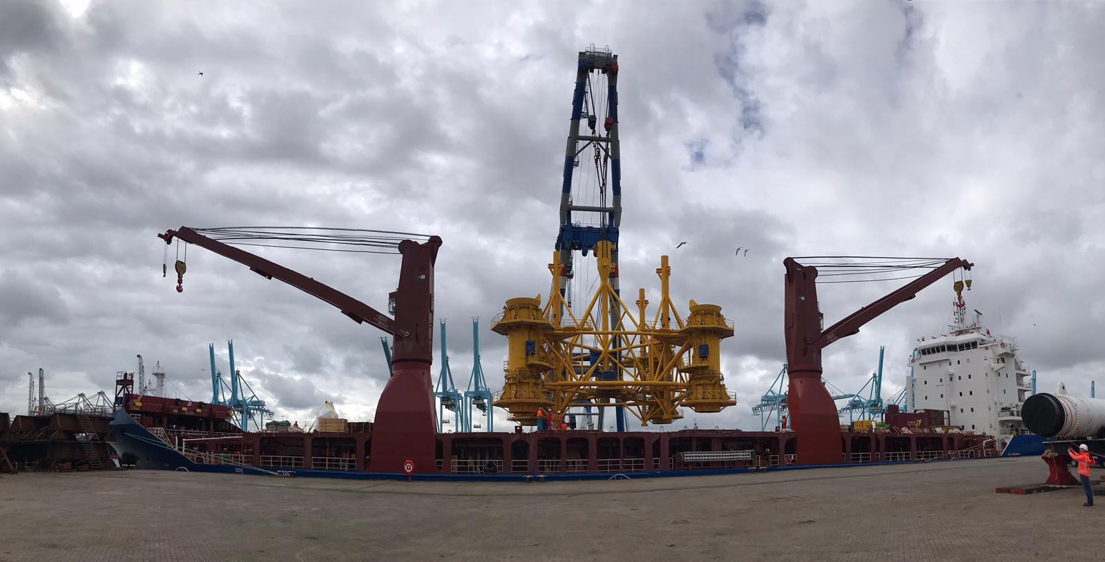 Pile Installation Frame (PIF) lifted and loaded for Taiwanese Offshore ...